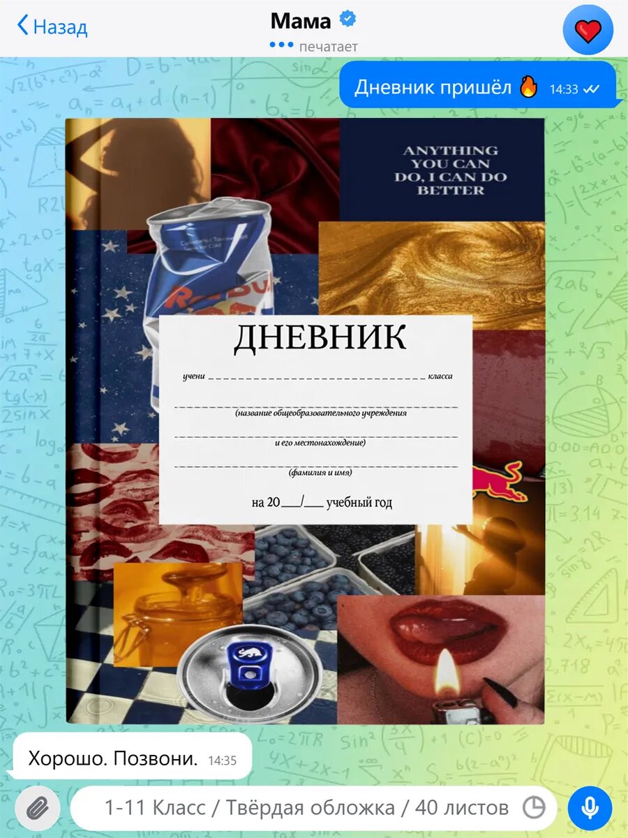 Школьный дневник с принтом y2k pinterest