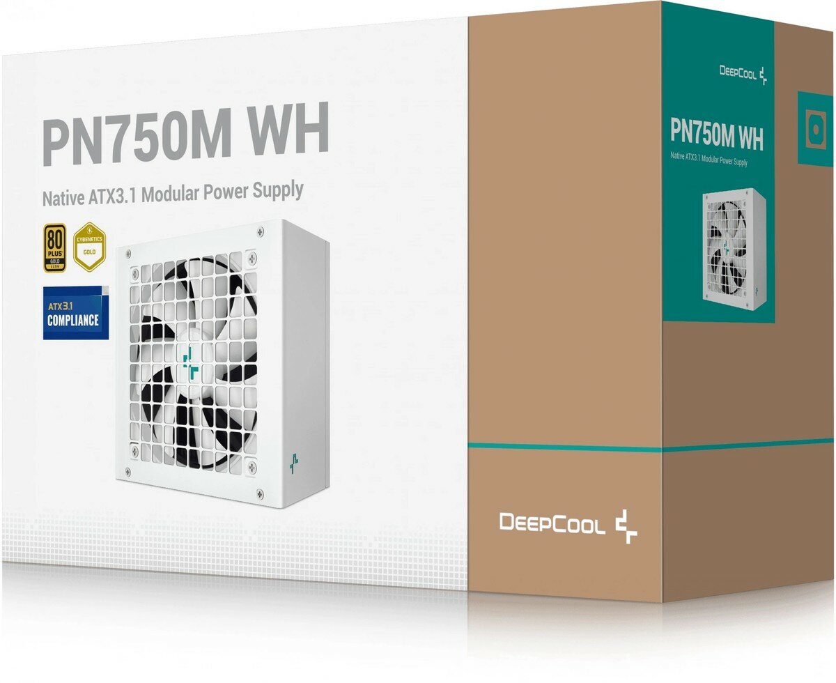 Блок питания DeepCool GamerStorm PN750M WH V2 Gen.5, 750Вт, 80 PLUS GOLD, 120мм, белый, retail (r-pn750m-fc0w-wgeu)
