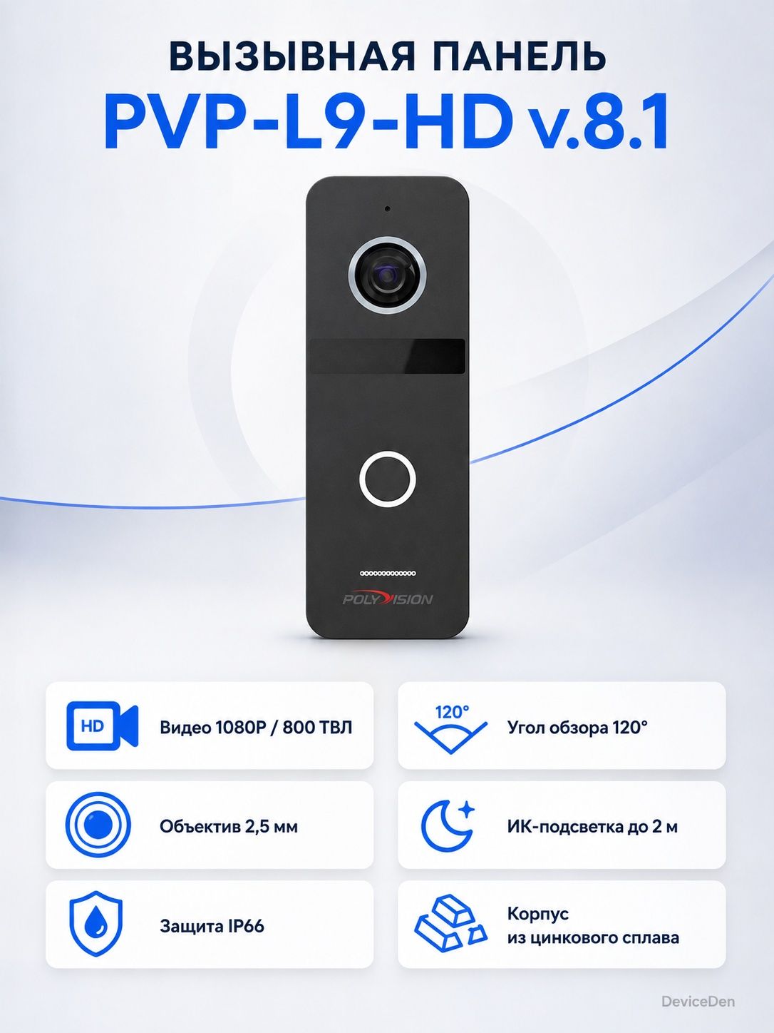 Polyvision PVP-L9-HD v.8.1 - вызывная панель домофона, IP66