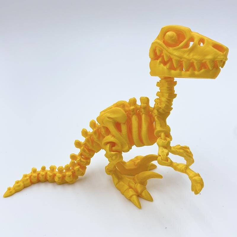 14 см 3D-печатная светящаяся в темноте золотая фигурка раптора-динозавра для детей