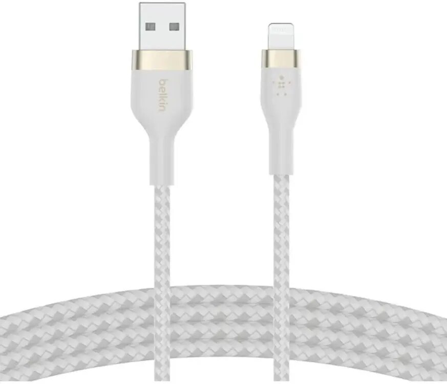 Кабель Belkin CAA010bt1MWH, Lightning (m) - USB (m), 1м, белый