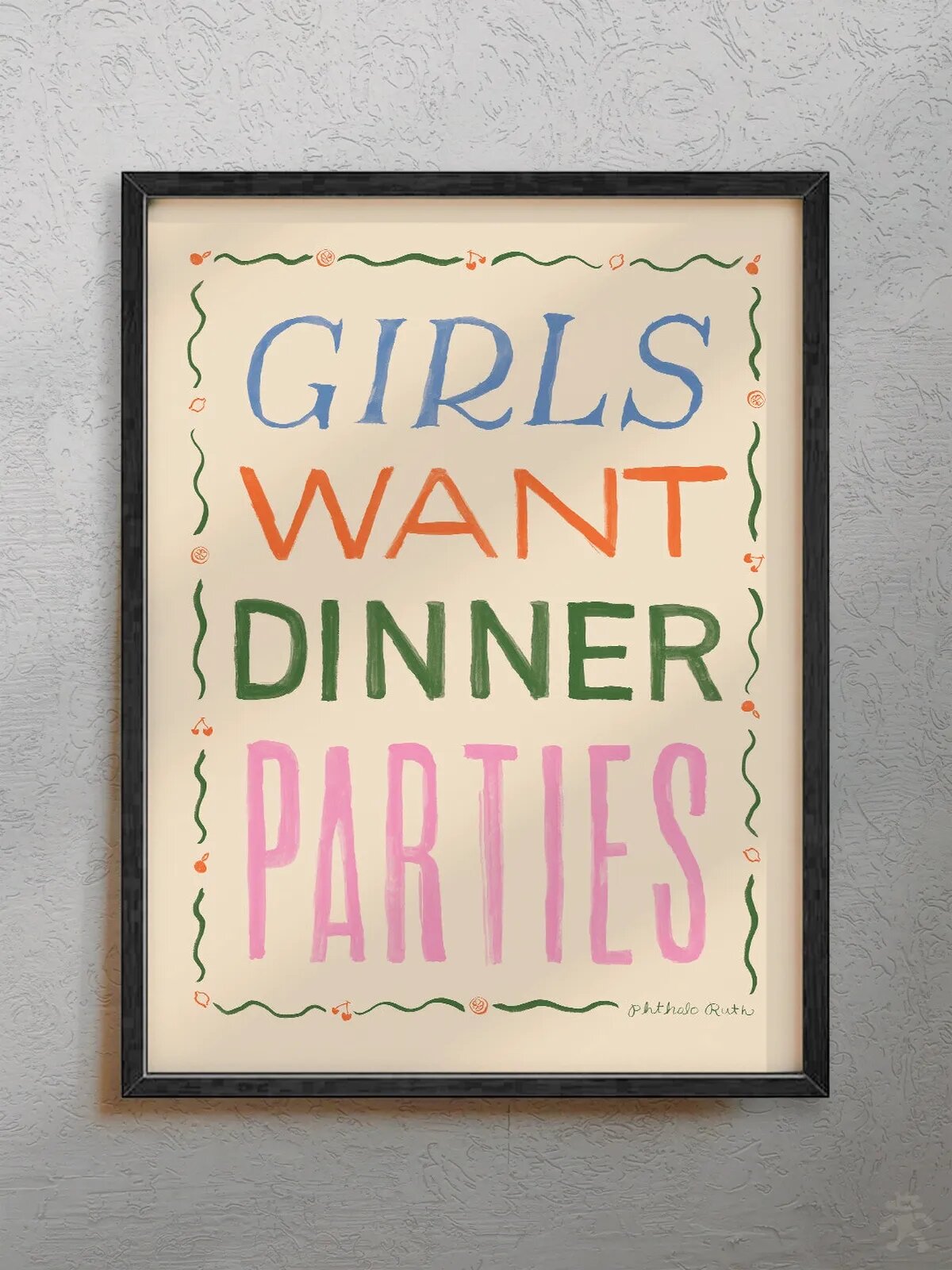 Интерьерный постер "Dinner Parties" в стиле pinterest, формата 30x40 см.