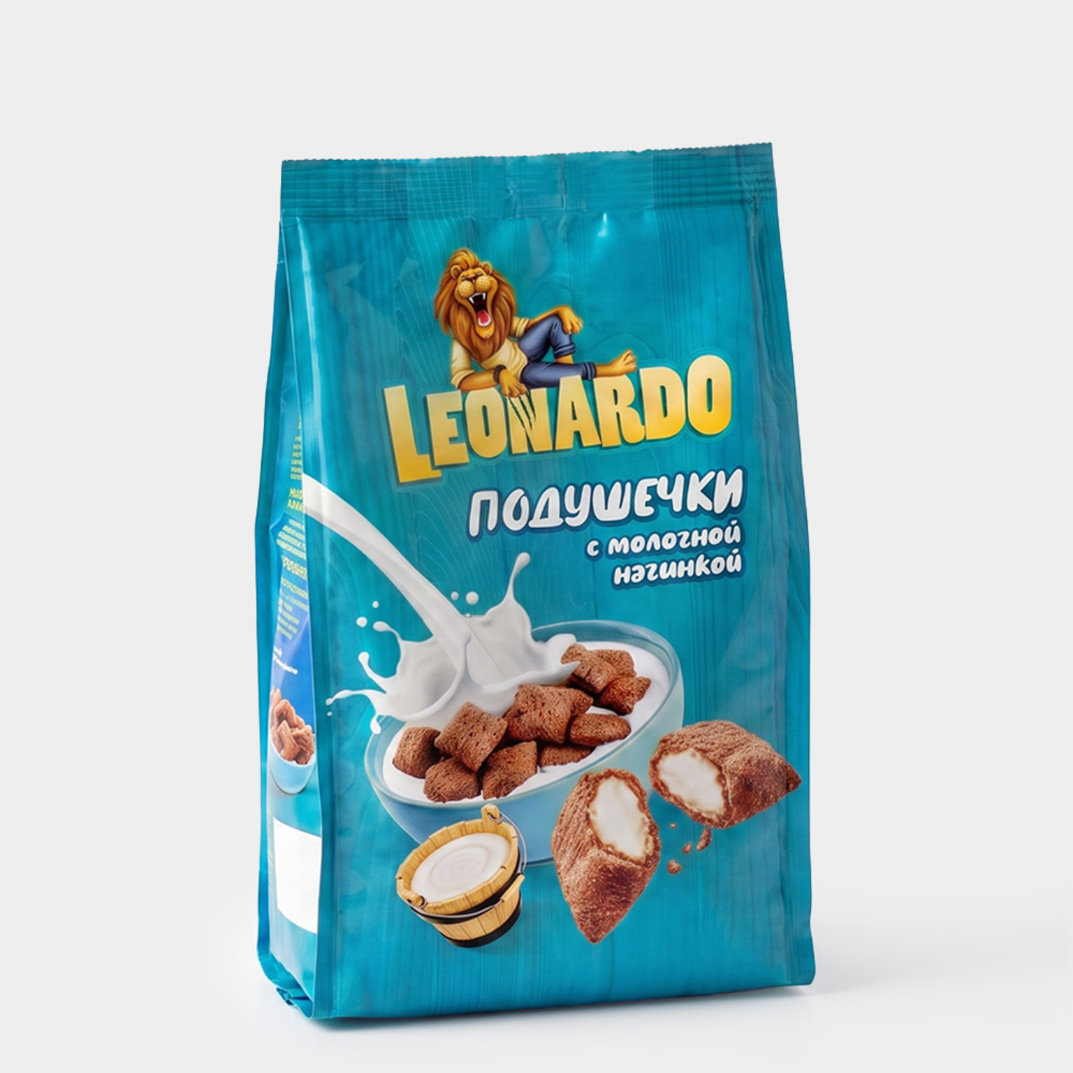 Leonardo, готовый завтрак Подушечки с молочной начинкой, 250 г