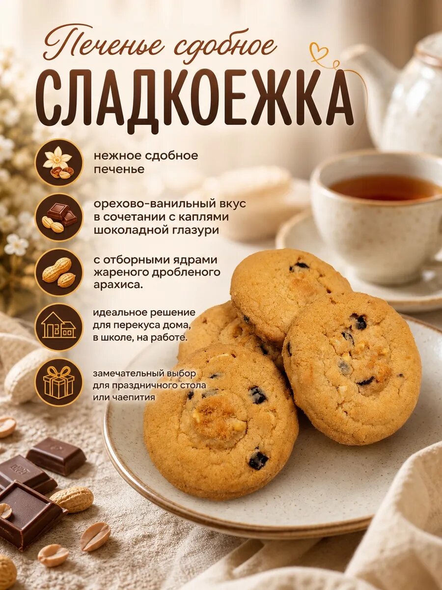 Печенье сдобное "Сладкоежка",200 гр