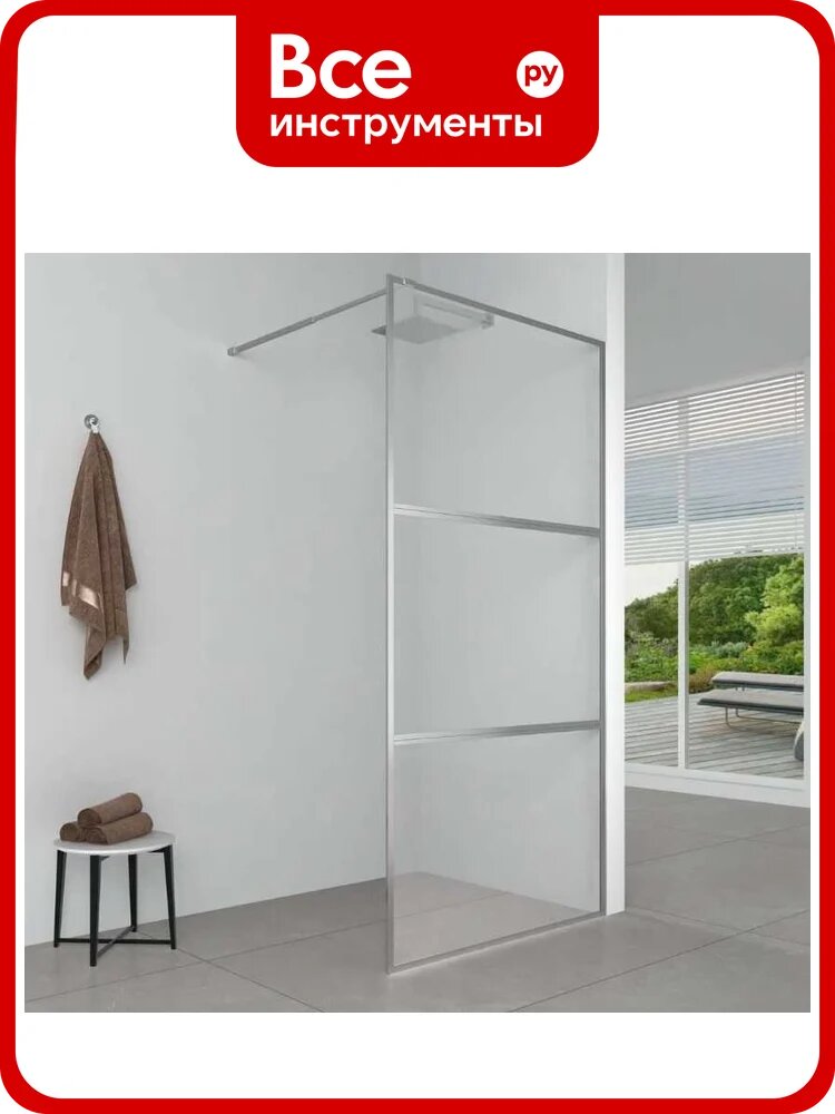 Душевая перегородка Aquanet SW-1000CT 100х200см, суппорт, стекло 6 мм, прозрачный, профиль хром (352337) 00352337