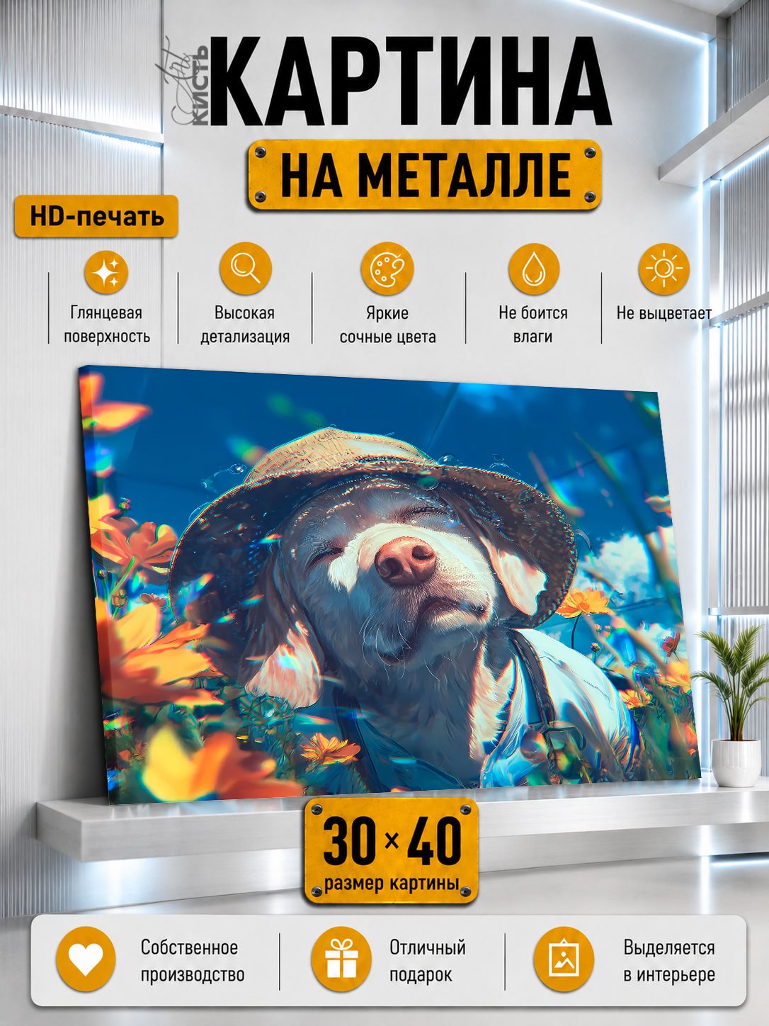 Картина на металле Аниме Токийский гуль Канеки Кен 30x40