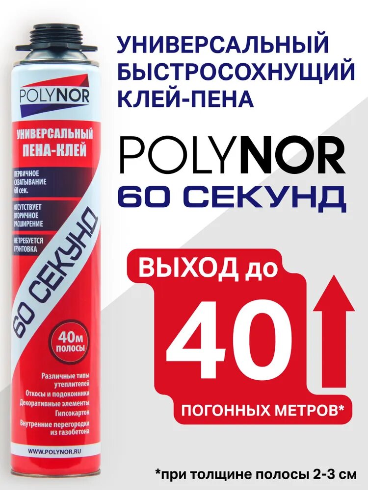 Клей-пена POLYNOR 60 секунд универсальная
