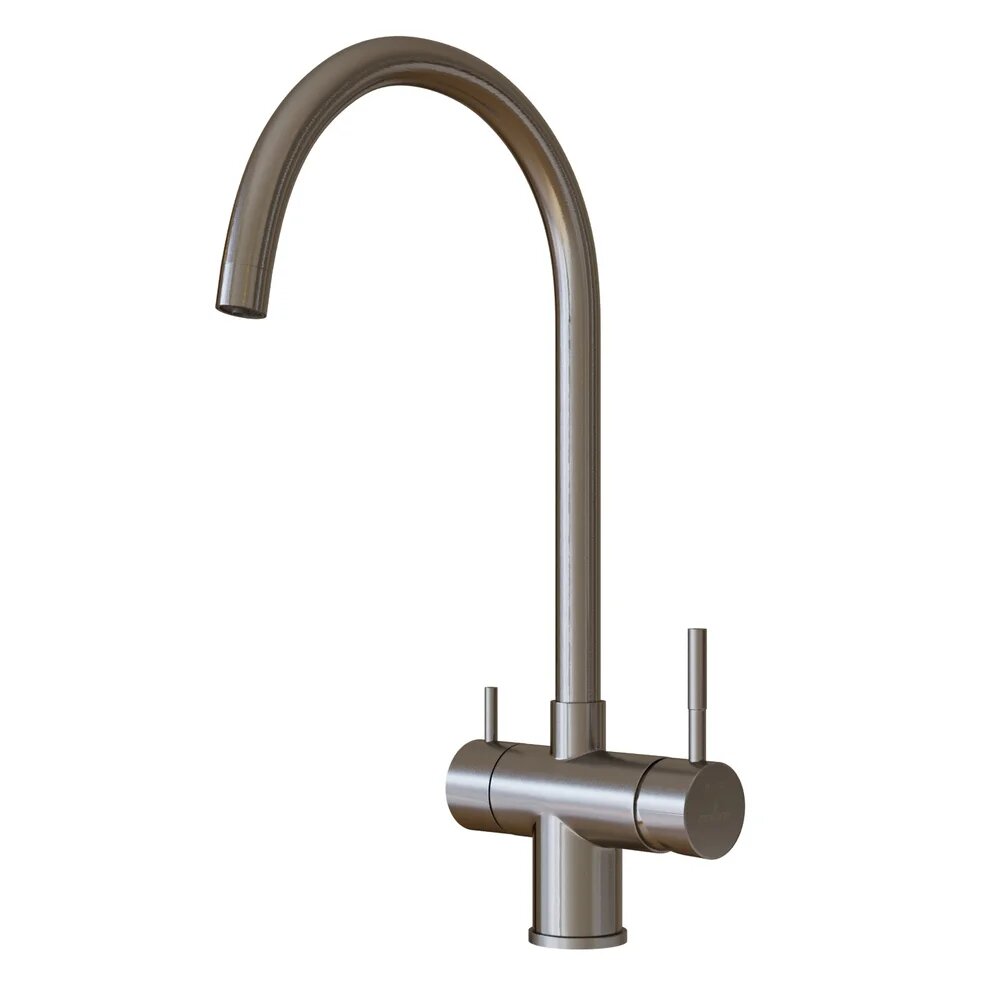 Смеситель для кухни Mixline 35k MLSS-0326 с поворотным изливом, матовый, однорычажный, сатин, нержавеющая сталь