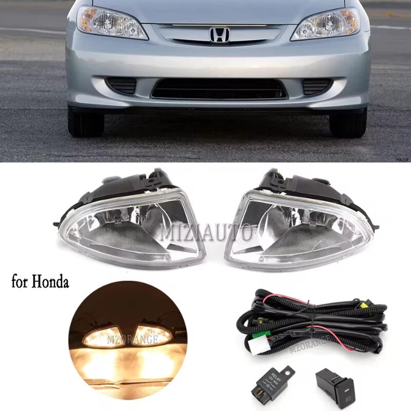 Honda Civic ES1-ES8 2004-2005 Передний Бампер Противотуманные Фары В Сборе Галогенные 1 pair halogen