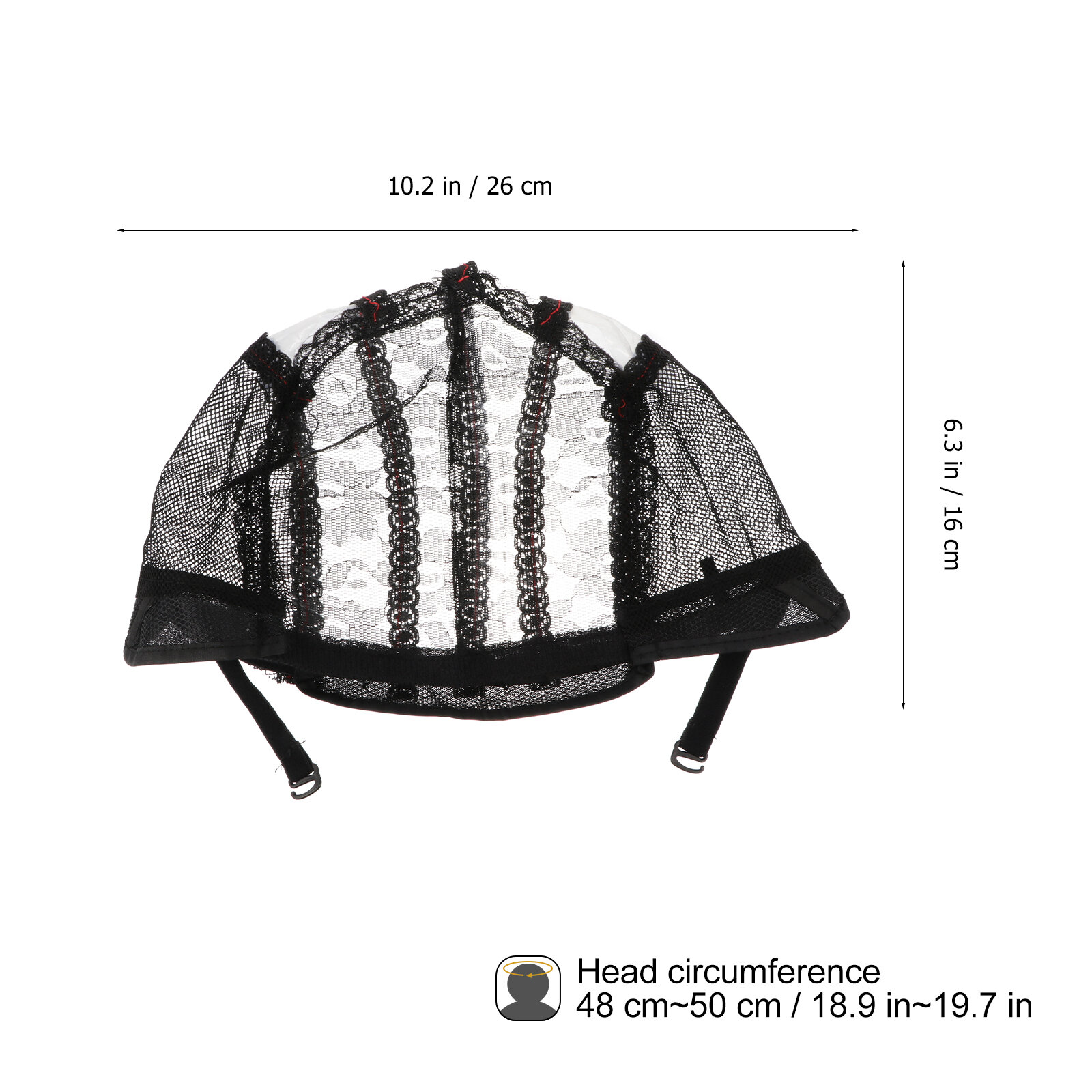 2 Штуки Париковые Колпачки Из Дышащей Сетки С Кружевом Размер 26X16X0.2Cm