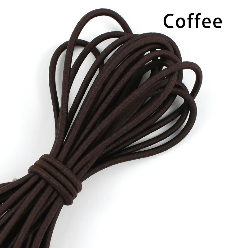 Эластичная веревка Meetee 4 мм, 5/10/20 метров Коричневый, Coffee, 10Meters(2Rolls)
