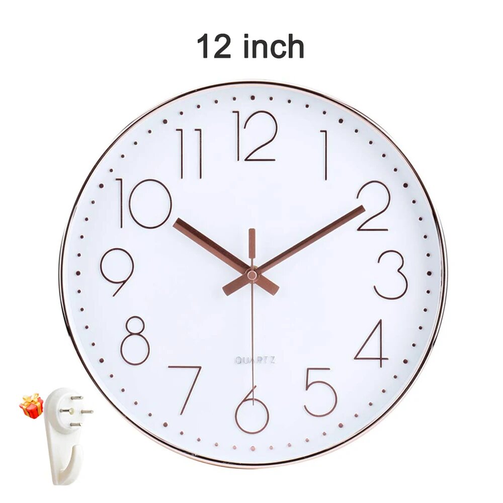 Настенные цифровые часы 8/12 дюймов 12 Inch Rose Gold