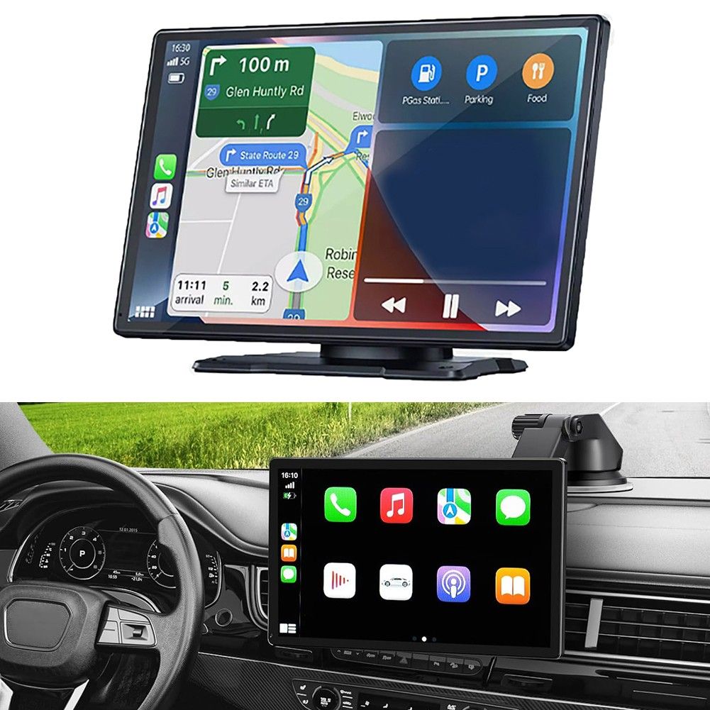 9-дюймовая беспроводная автомобильная магнитола с поддержкой CarPlay и Android Auto, GPS, FM, с камерой заднего вида