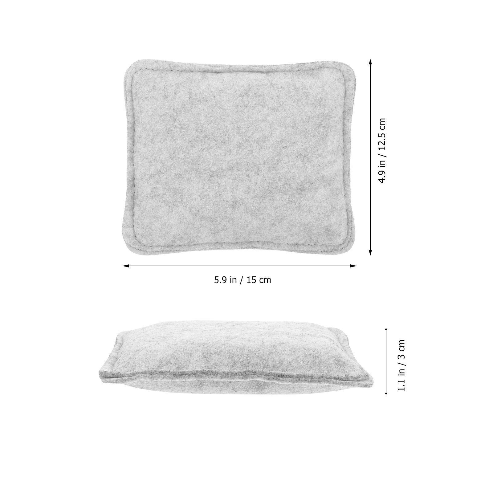 Подушка Для Валяния Из Фетра, Многофункциональная, Серый, 15.00X12.50X3.00 См, Высокая Температурная Стойкость, 4 Шт