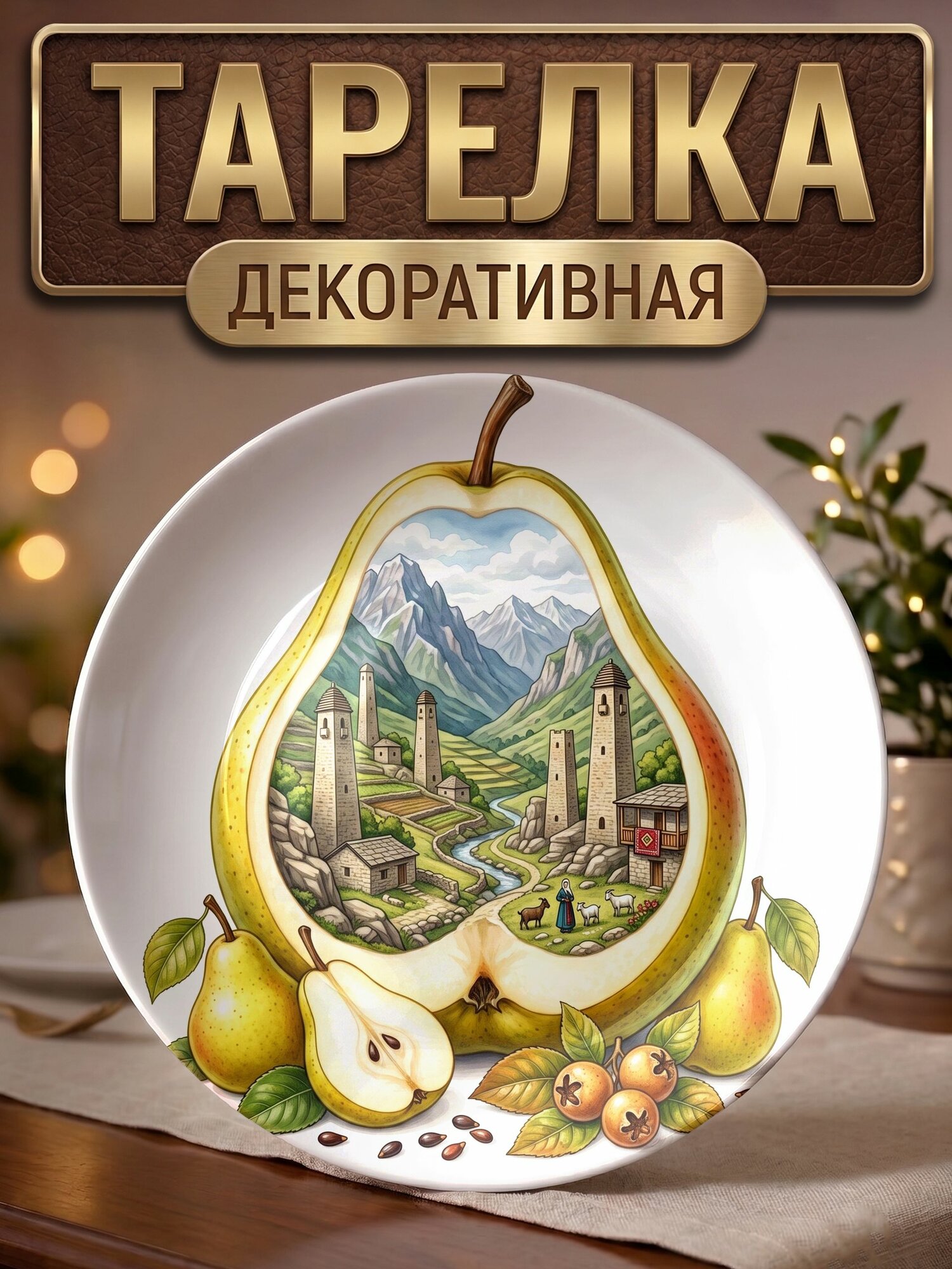 Тарелка декоративная Груша Ингушетии