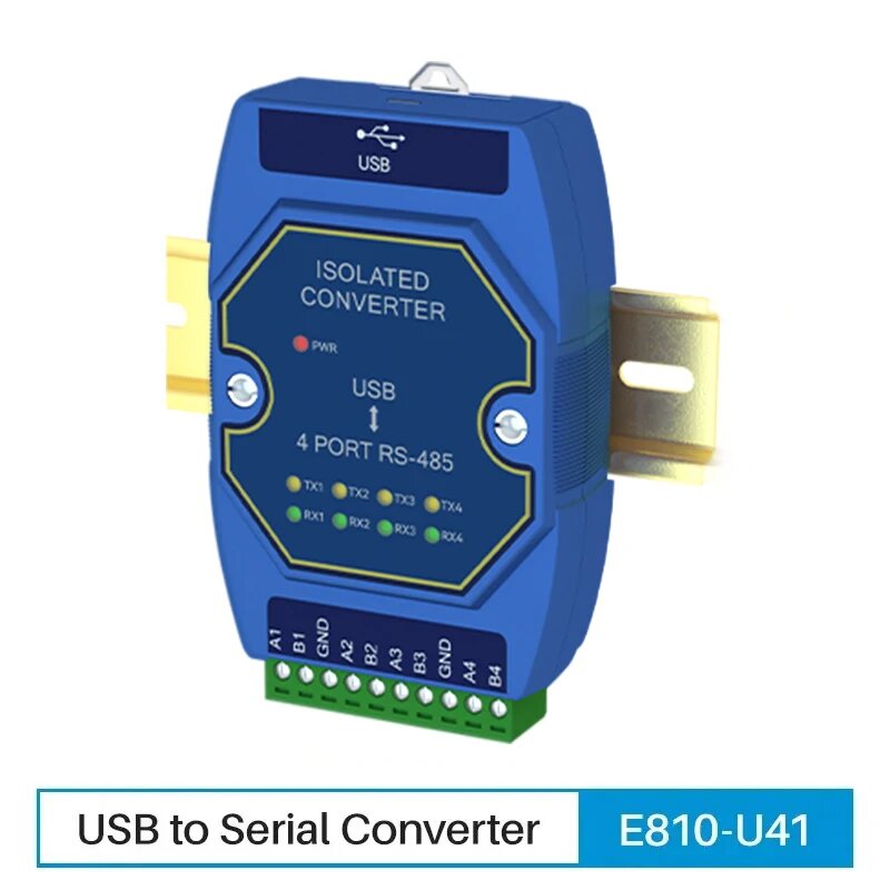 USB to Serial Converter E810-U41, 4 Port RS-485, Isolated
