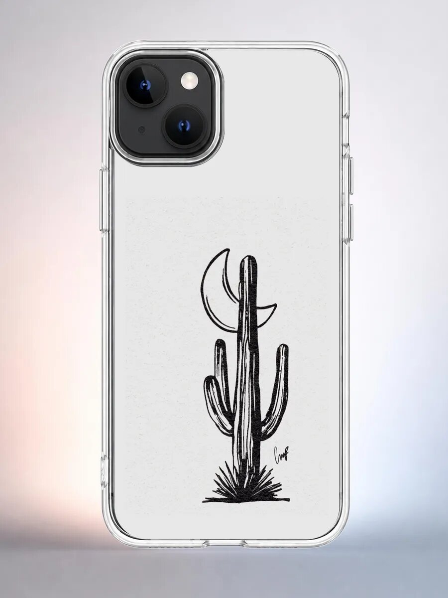 Чехол iPhone 14 кактус тушь силиконовый