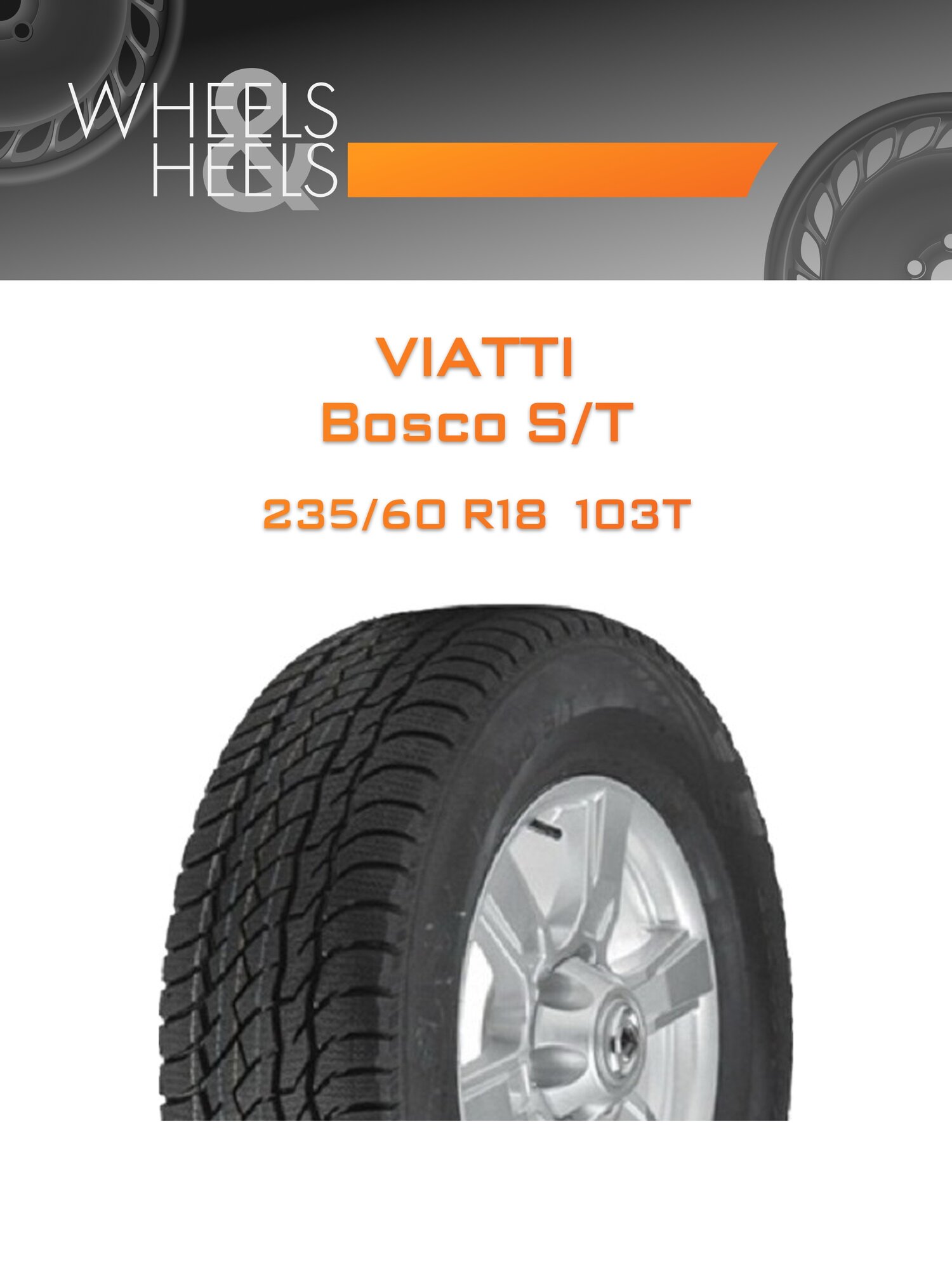 Шина автомобильная Viatti Bosco S/T 235/60 R18 103T WINTER, зимняя, универсальная