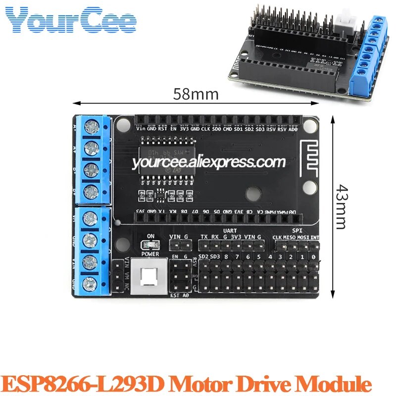 Модуль ESP8266 ESP-12E L293D для управления моторами