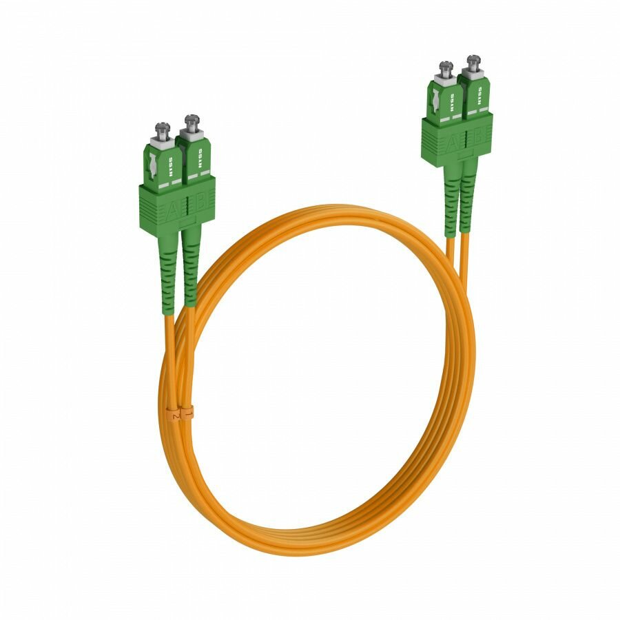 Оптический патч-корд YOMO, SC/SC, APC, Duplex, G.657. A1, LSZH, 3м