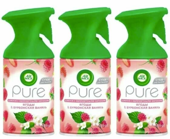 Air Wick Освежитель воздуха Pure Счастье в каждой ноте Ягоды & Бурбонская ваниль, 250 мл