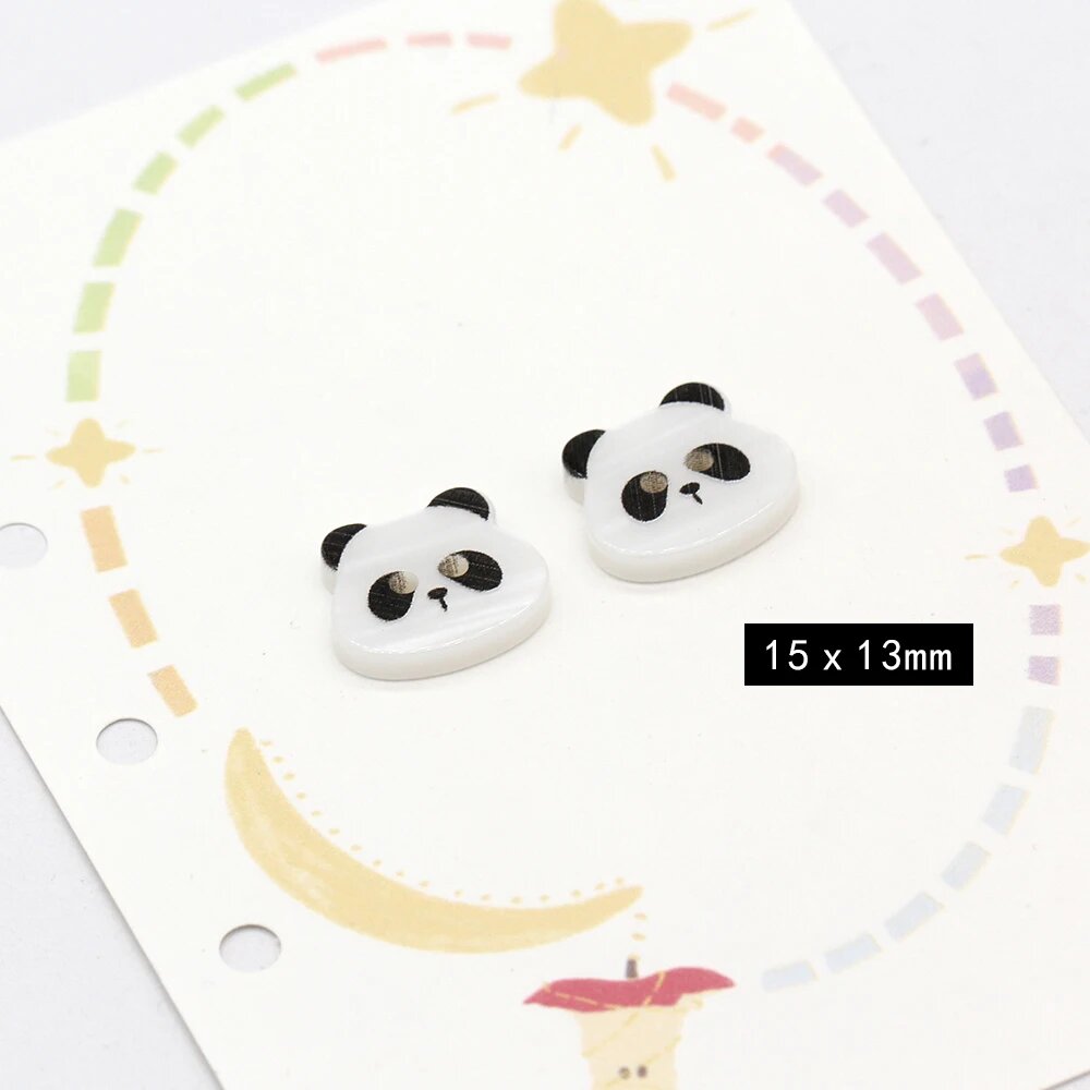 HENGC Смоляные пуговицы с мультяшными животными 10 шт 10Pcs, NO.4 Panda