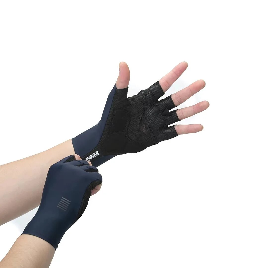 YKYWBIKE Велосипедные перчатки полупальцевые черные XL, YGS306 darkblue