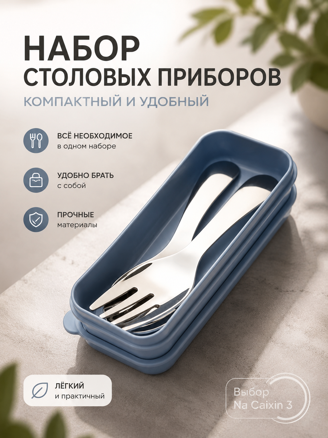 Набор столовых приборов из нержавеющей стали: ложки и вилки для похода