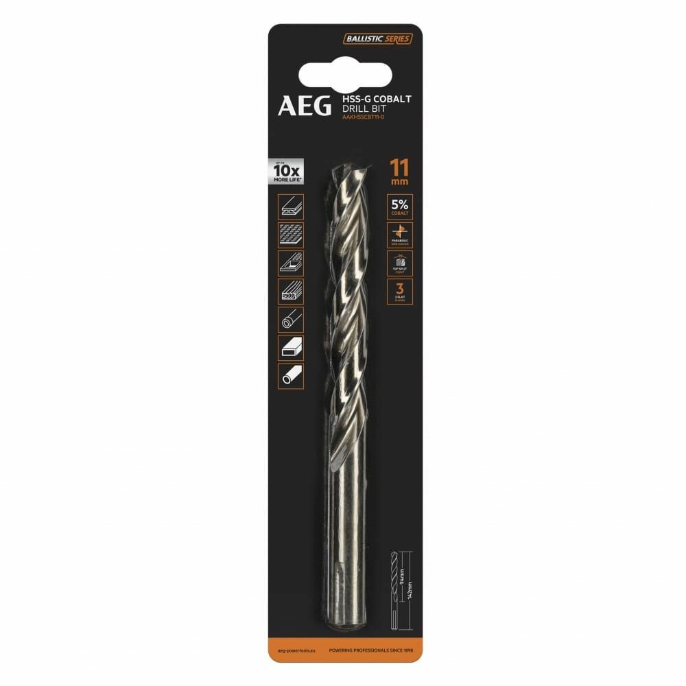 Сверло с кобальтом AEG, 11.0х142mm, 1шт, AAKHSSCBT11-0, 4932479341