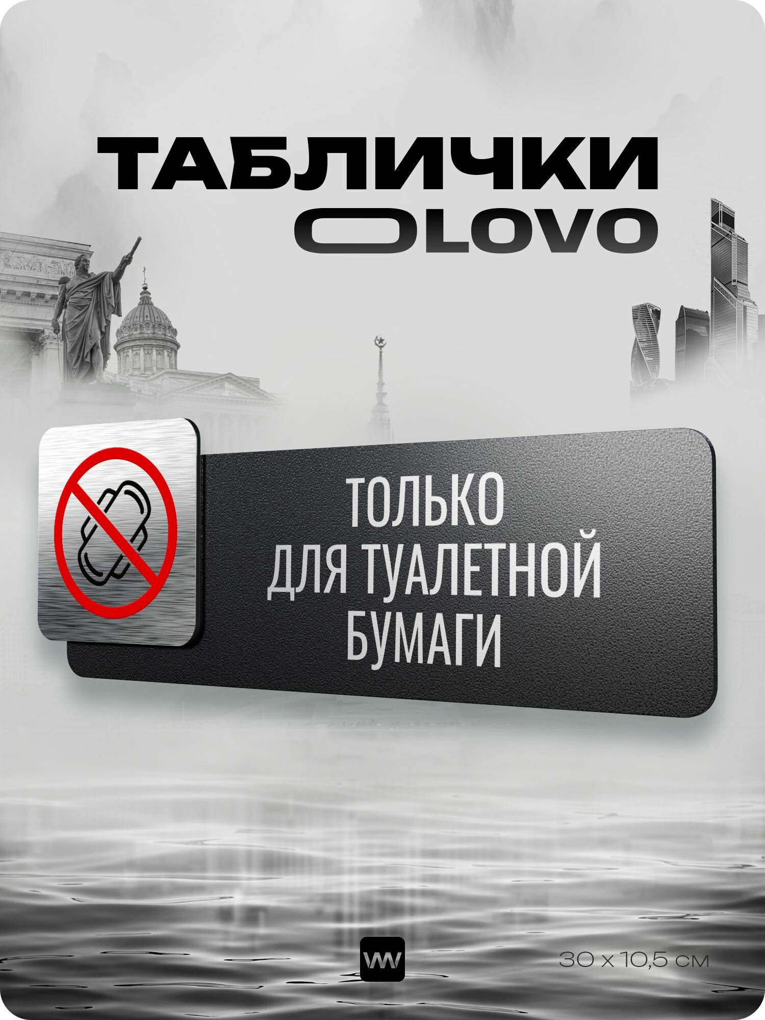 Табличка "Только для бумаги" на дверь, для офиса, общественного места, серия OLOVO/олово SLV, Айдентика Технолоджи