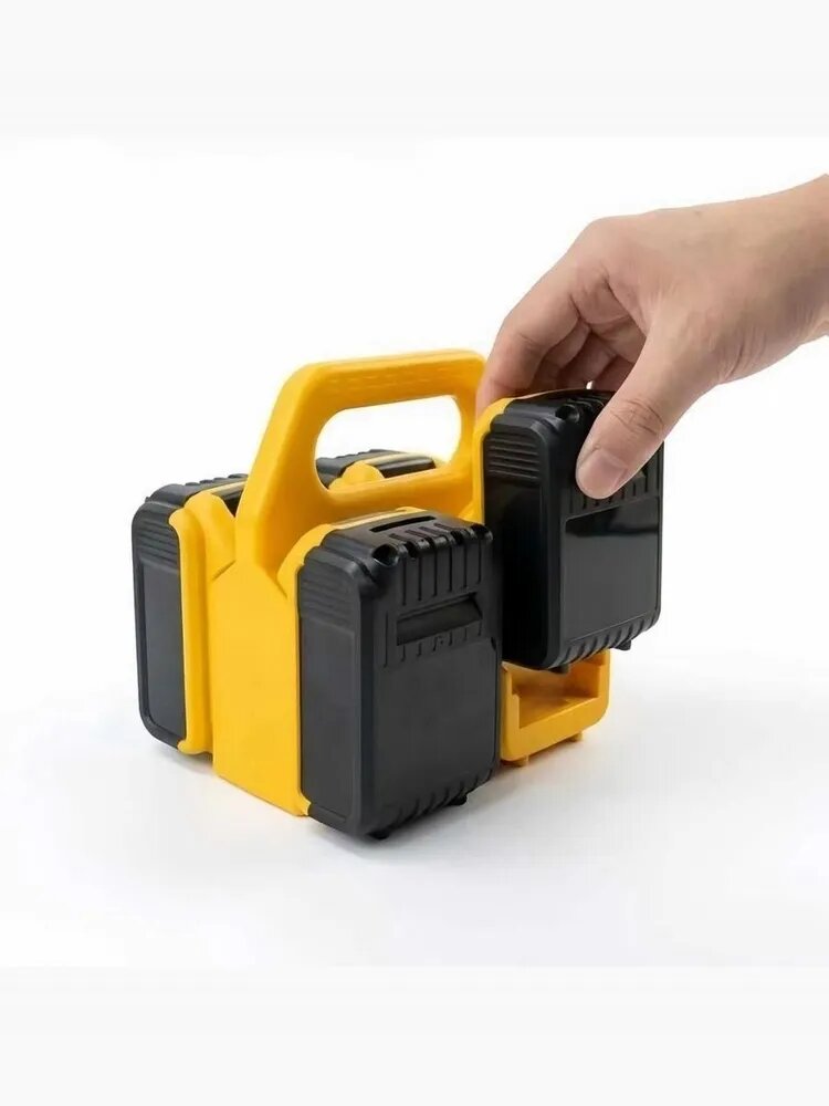 Подставка для аккумуляторов Dewalt 4-местная (18v/20В&14,4В) Портативный прочный футляр для аккумуляторов Dewalt Компактный органайзер для удобного хранения и транспортировки