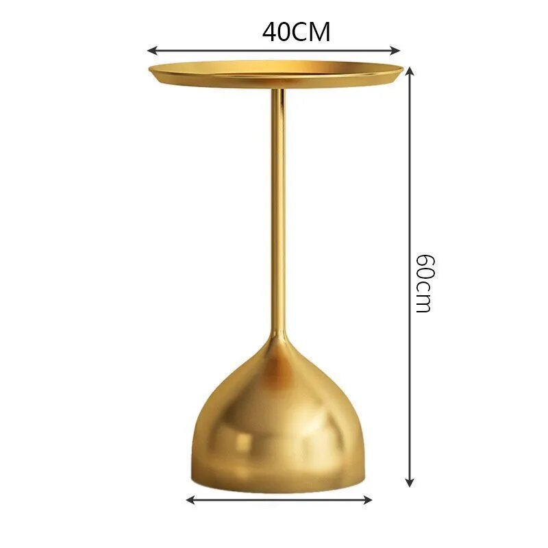 Журнальный столик, кованое железо, 40х40.1х60 см, золотой, Минимализм