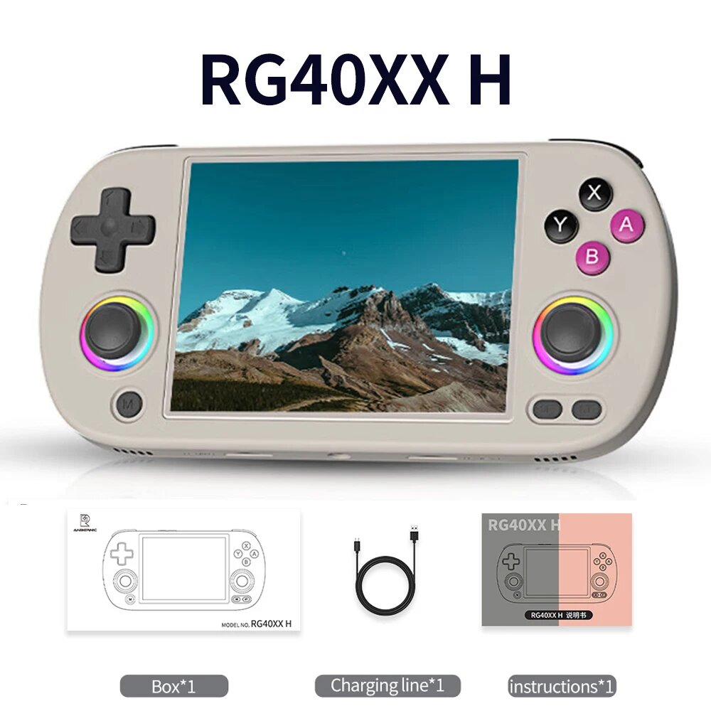 Anbernic RG40XXH портативная игровая консоль 64G, Серый, Grey