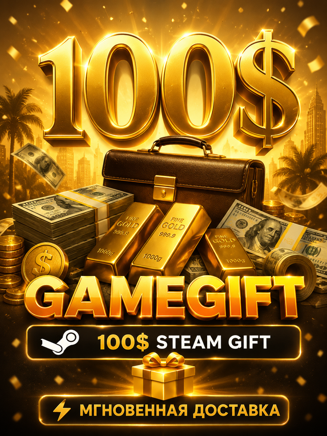 Игра 100$ для STEAM ПК (PC) | Страна активации - Казахстан | Подарком на Ваш аккаунт | Автовыдача