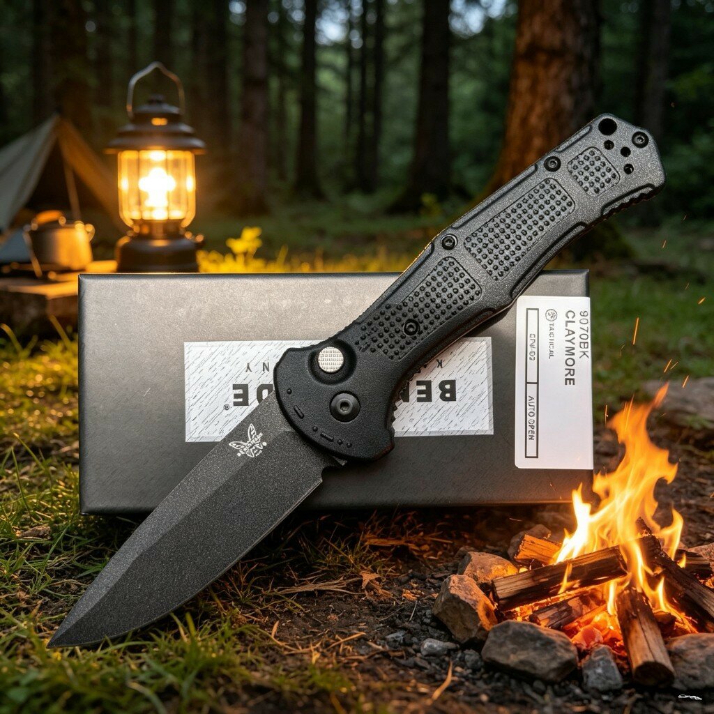 Benchmade9070 Прочный складной нож для походов и кемпинга, изготовлен из стали высокой твердости, отличается стойкостью к затуплению и механическим повреждениям