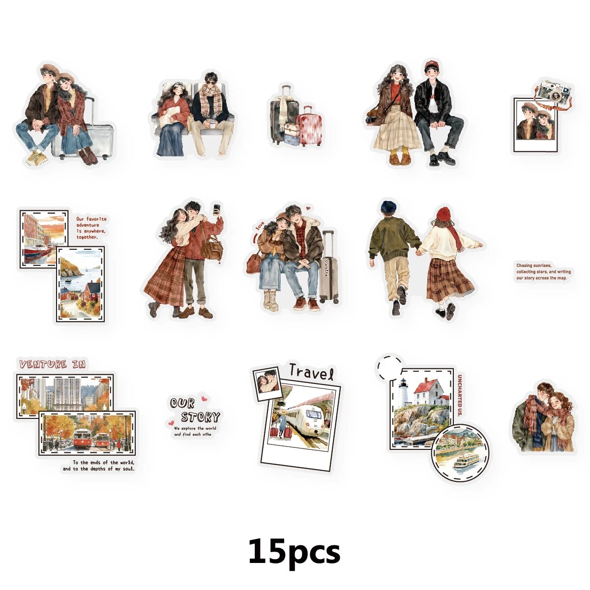 Набор наклеек Etori Life "Романтическая пара" 15Pcs