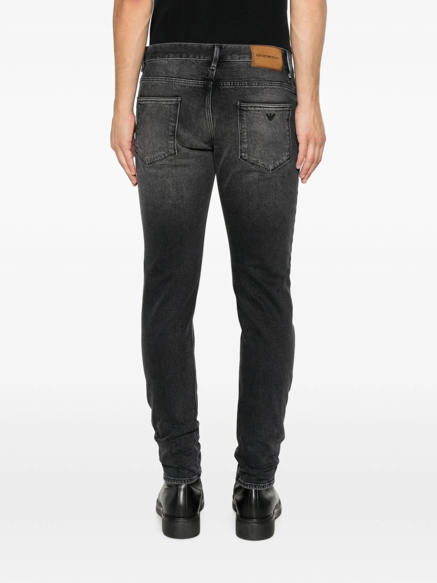 Джинсы EMPORIO ARMANI Distressed paint-splatter jeans, размер L, серый — фото 1