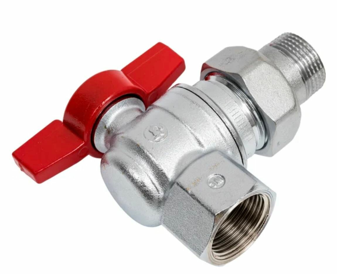 GIACOMINI Кран шаровой угловой полнопроходной с отводом, 3/4"F x 3/4"M ВР-НР, хром GIA R789X005