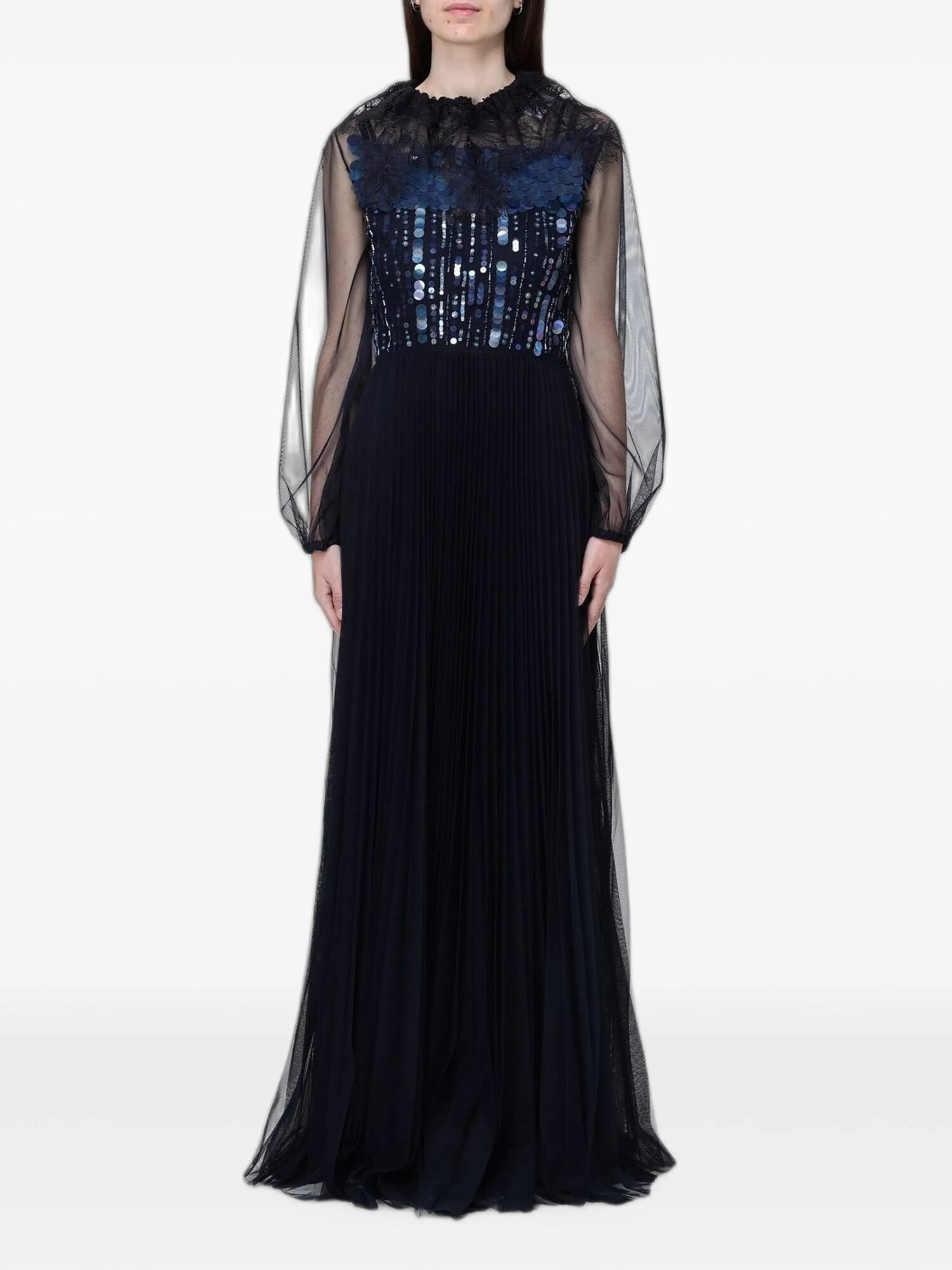 Платье Sequin-embellished pleated maxi dress