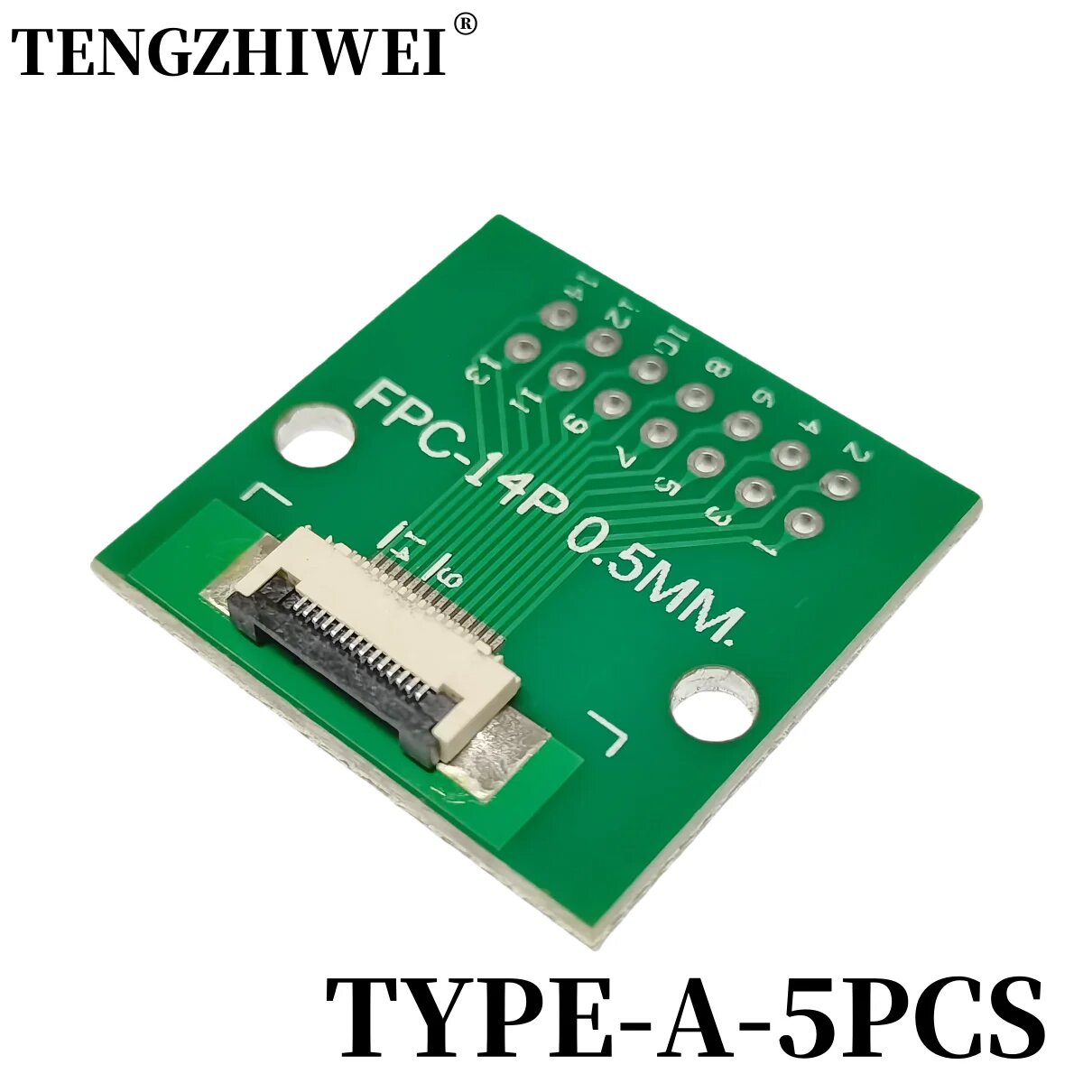 5 шт. адаптерных плат FFC/FPC TENGZHIWEI 0.5 мм-14 контактов TYPE-A-5PCS