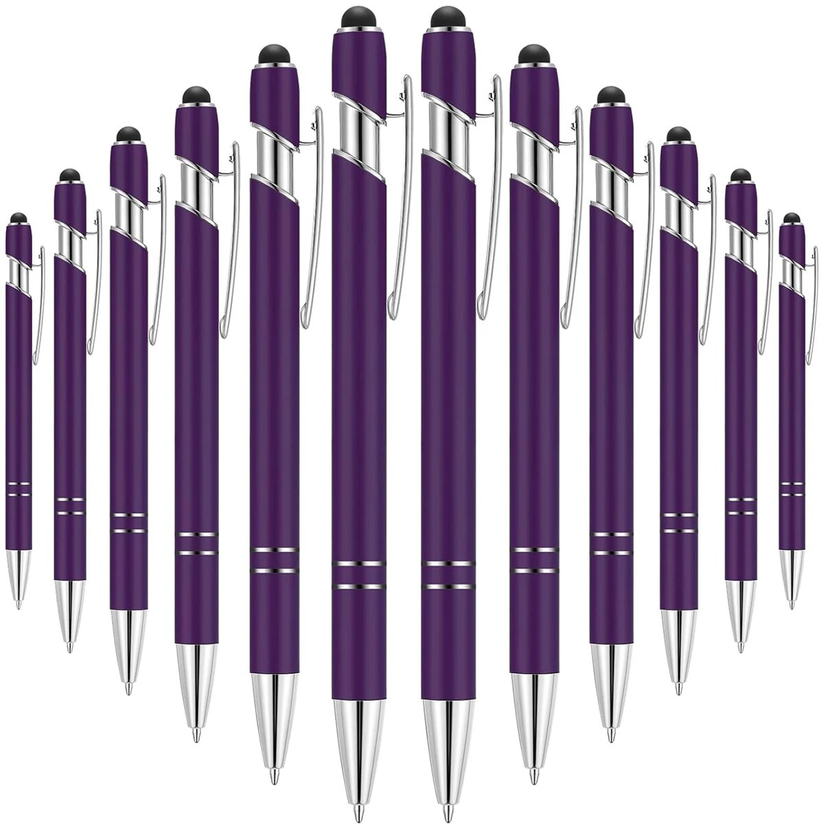 Набор из 12 шариковых ручек 2-в-1 12 pcs purple