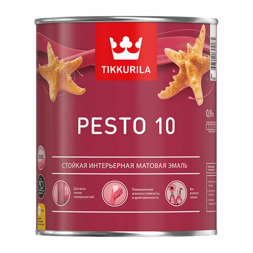 Краска Tikkurila Pesto 10, 0.9 л, матового покрытия
