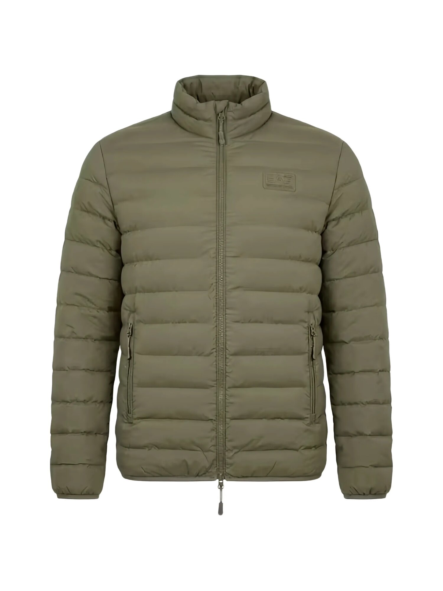 Куртка EA7 EMPORIO ARMANI Quilted logo-patch jacket, размер 46, зеленый,
