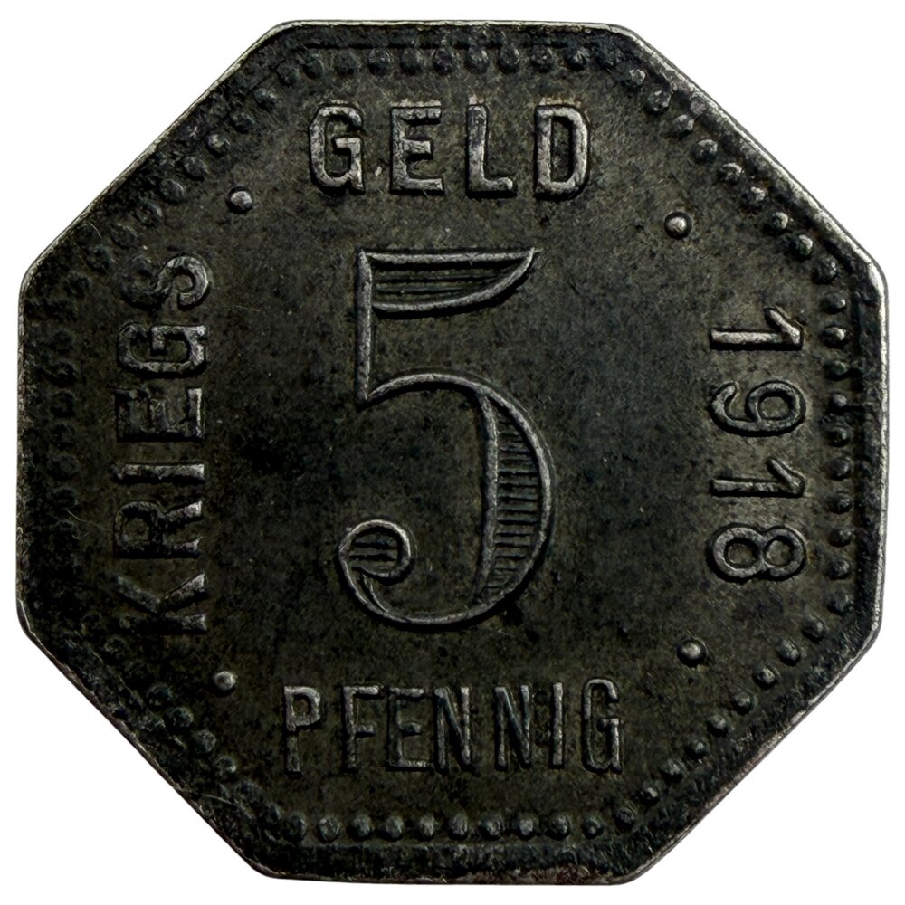 Германия, Германская империя, Менген 5 пфеннигов 1918 г.