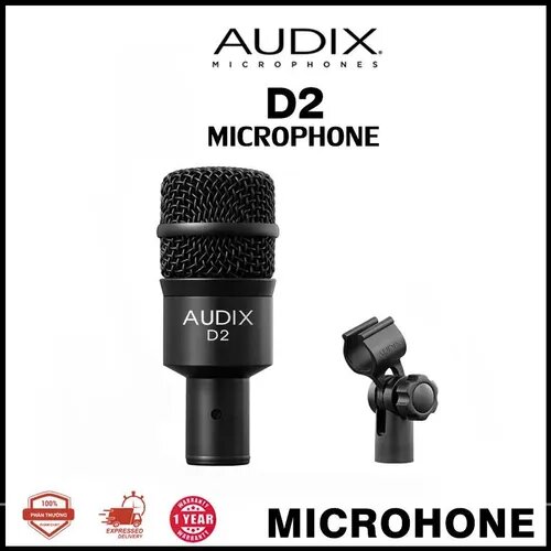 Audix Микрофон инструментальный D2 Подходит для барабанов, барабанов, ударных инструментов, черный матовый