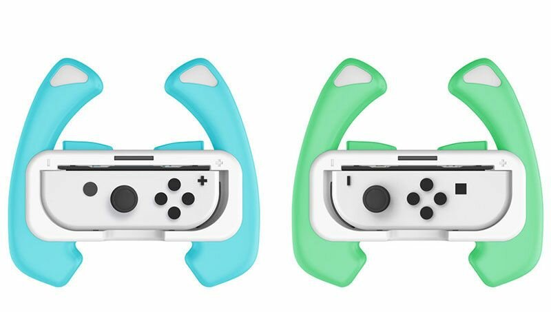 Рулевое колесо Handle Steering Wheel для Joy-Con Nintendo Switch 2шт (Dobe HNS-009) Green Blue