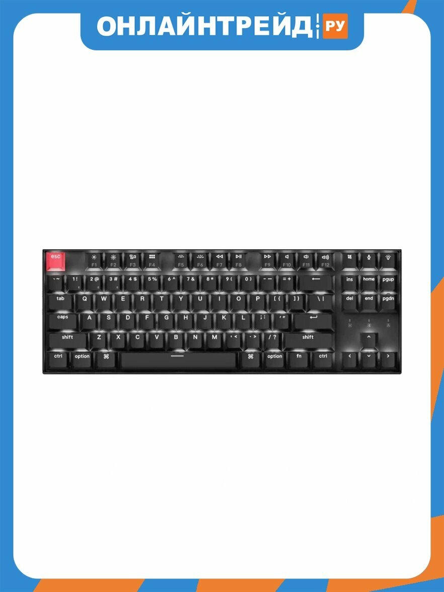 Клавиатура Keychron K8 (Version 2) QMK, беспроводная, 87 клавиш, White LED подсветка, Red Switch (K8X-A1Z-RU)
