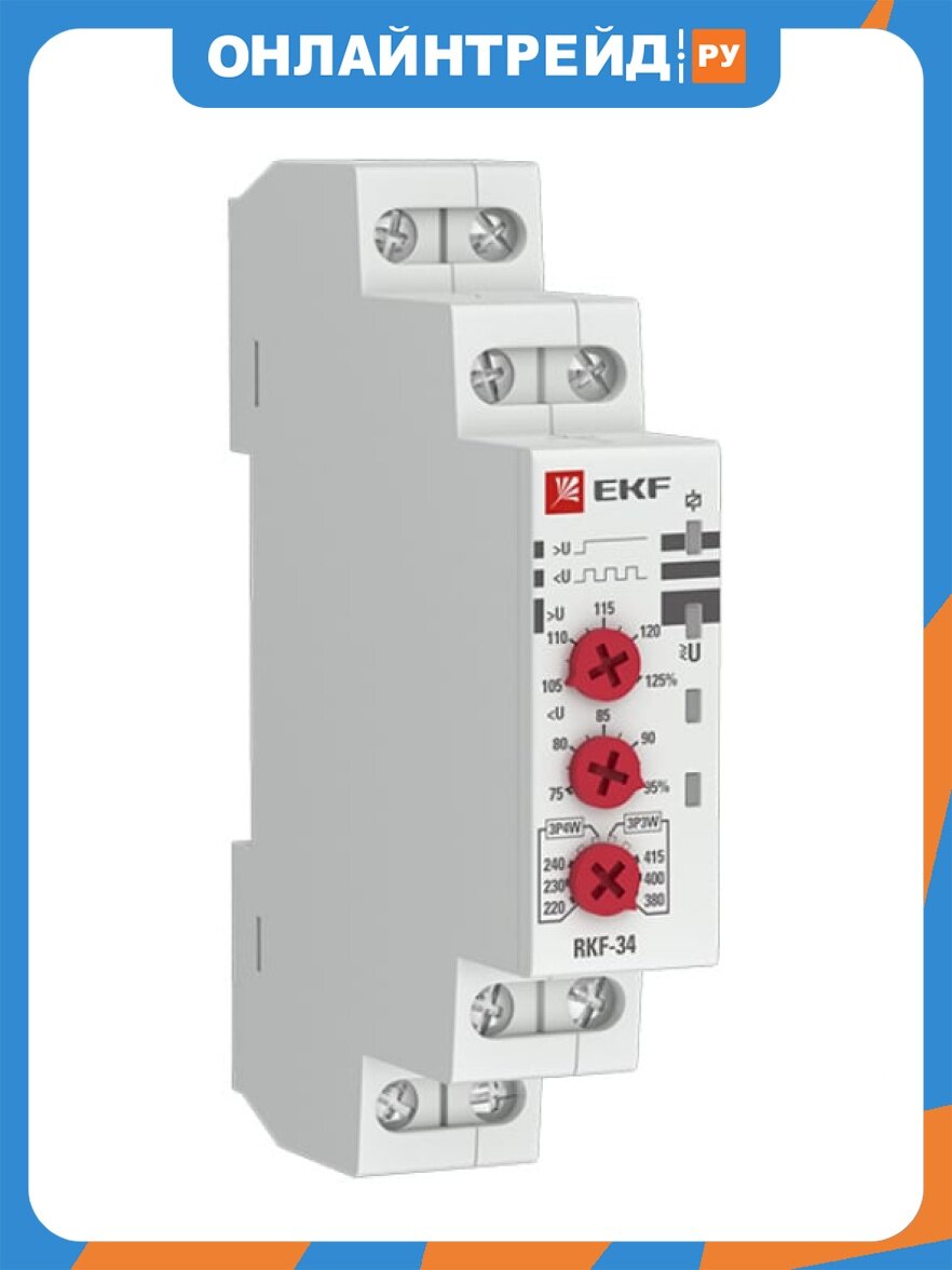Реле контроля фаз Ekf RKF-34 PROxima, rkf-34