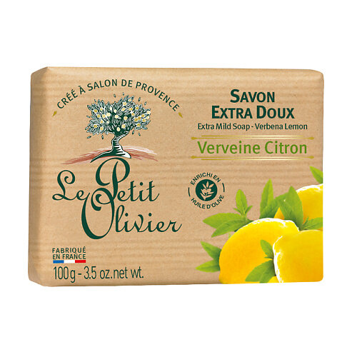 LE PETIT OLIVIER Мыло экстра нежное питательное Вербена-Лимон Verveine Citron Soap, 100 г