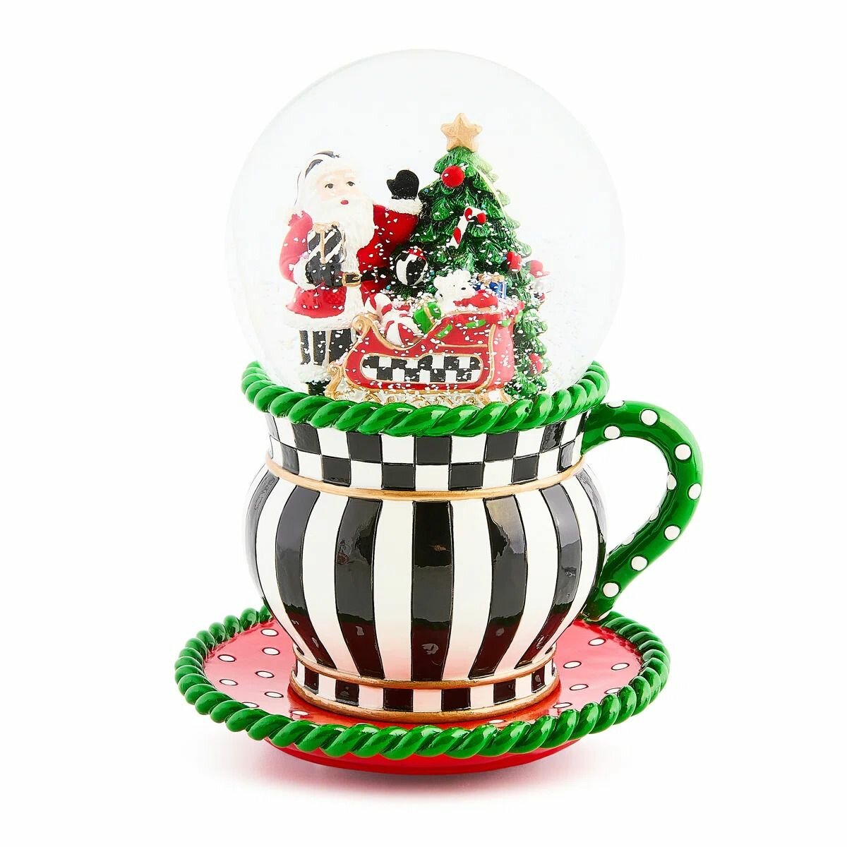 MDL Fortnum&Mason Шар со снегом Mackenzie-Childs Check it out Teacup Snow Globe